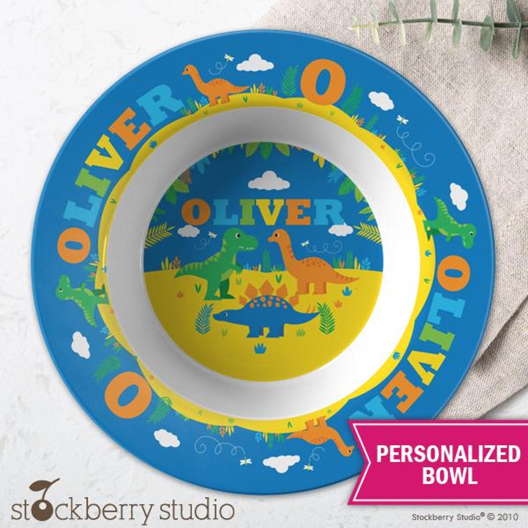 Dinosaur Bowl Personalized Gift Boy Kids Cereal Bowl Custom T Rex ...