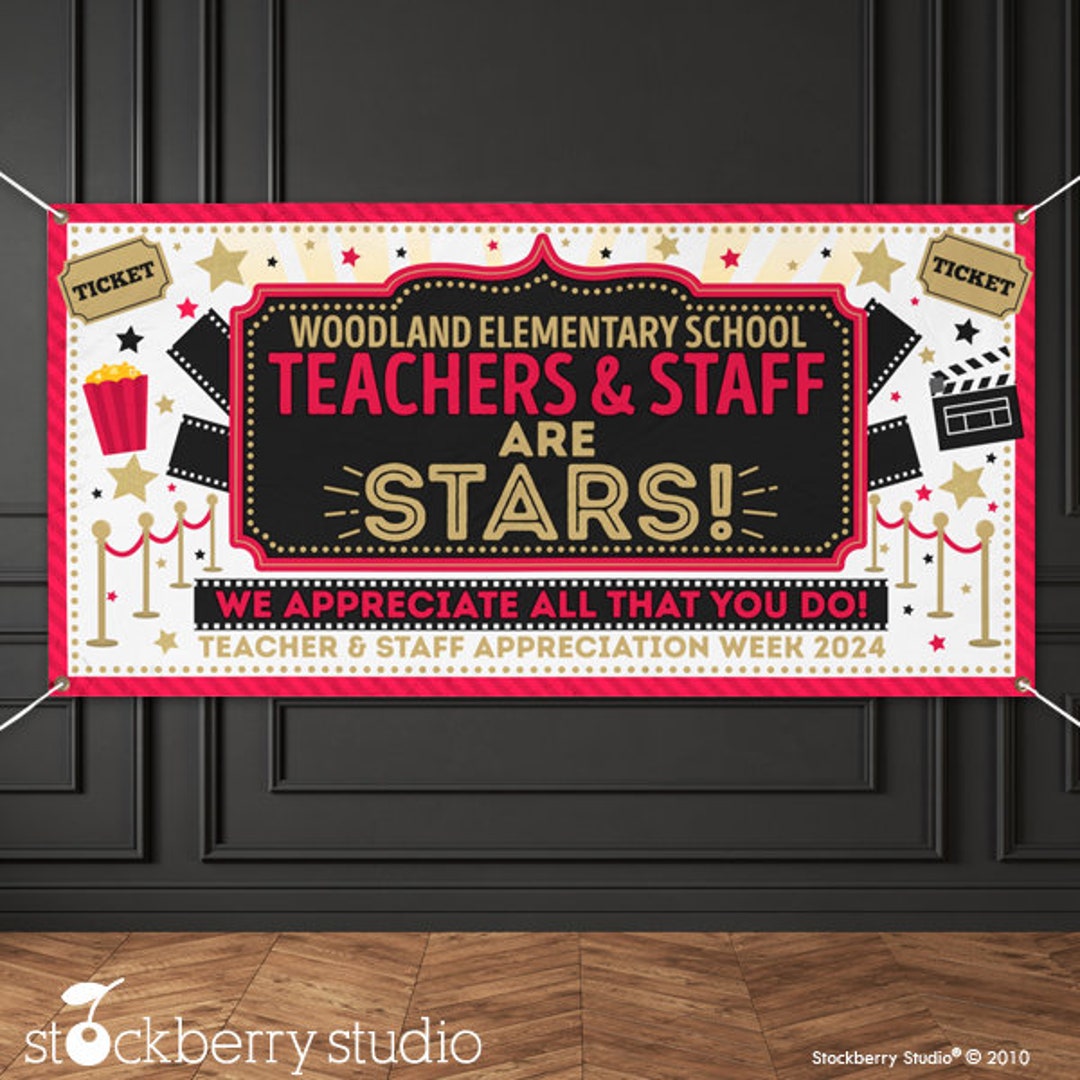 Hollywood Movie Teacher Appreciation Week Vinyl Banner Personalized ...