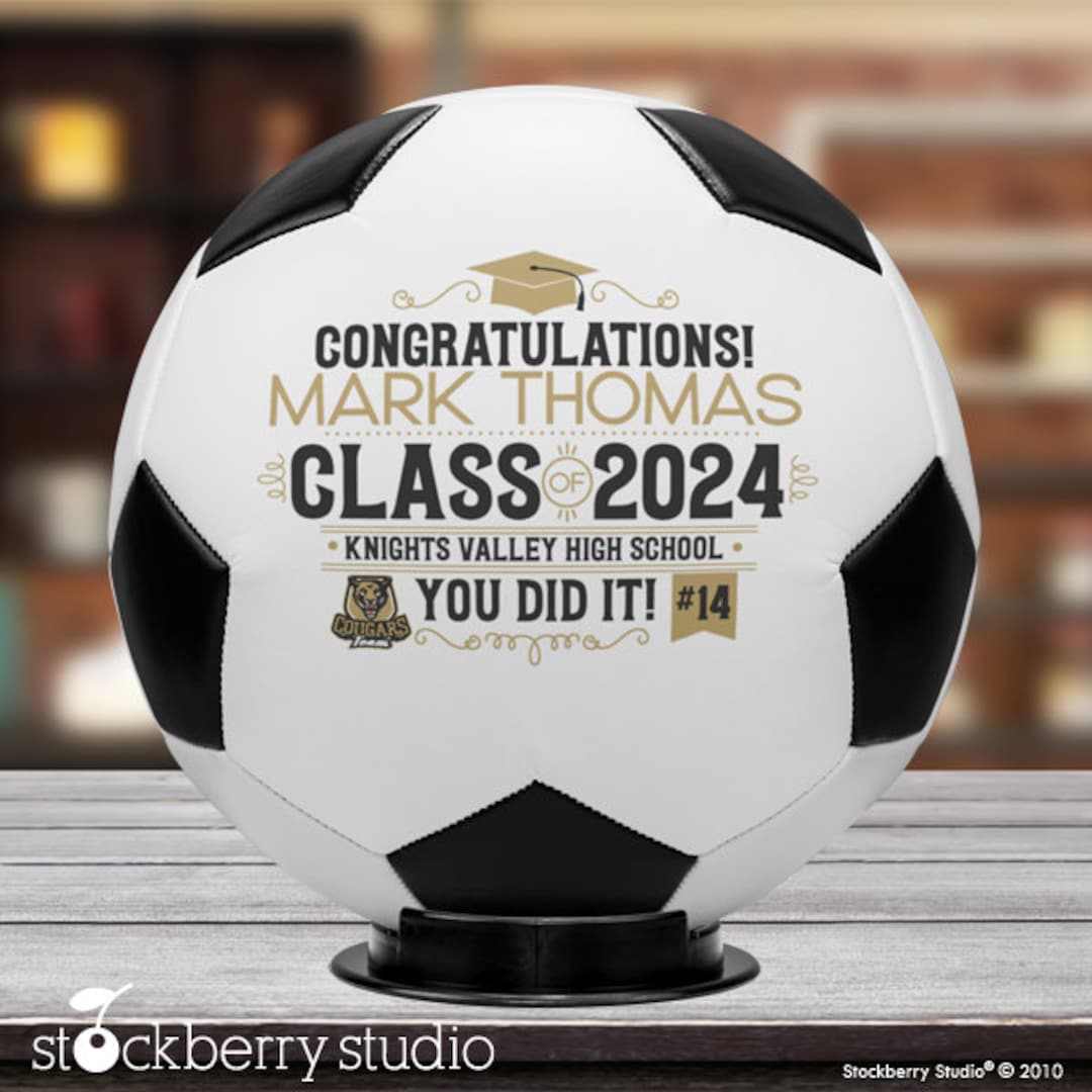 Soccer Ball Graduation Gift for Him Her Personalized Custom Name Class ...