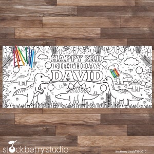 Dinosaur Coloring Tablecloth Birthday Party Decorations T-rex Party ...