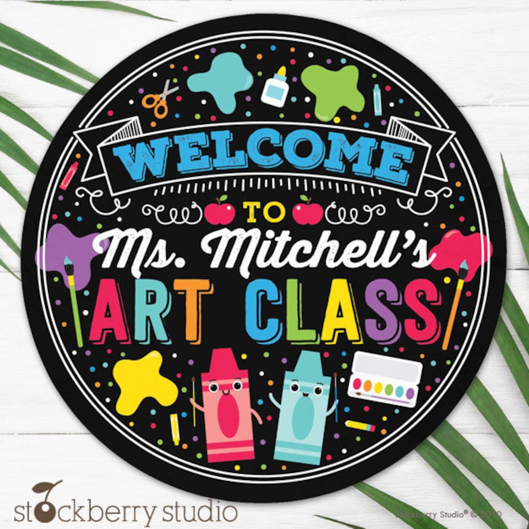 Art Teacher Door Sign Personalized Art Teacher Front Door Hanger Custom ...