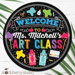 Art Teacher Door Sign Personalized Art Teacher Front Door Hanger Custom ...