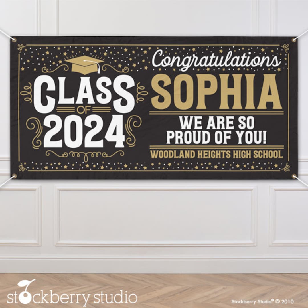 Graduation Vinyl Banner Personalized Class of 2025 High School Graduate ...