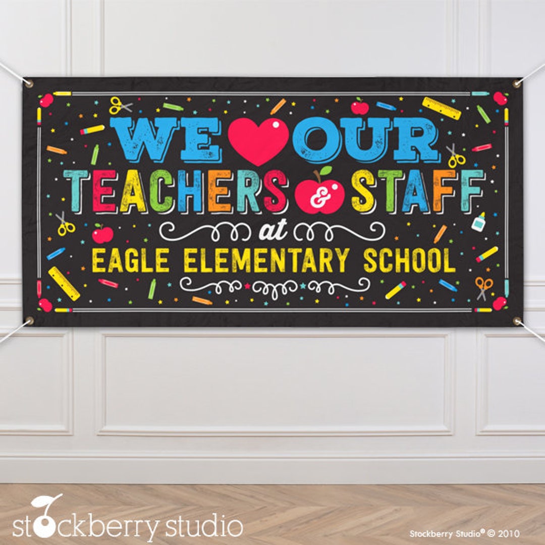 Personalized Teacher Appreciation Week Vinyl Banner We Love Our ...