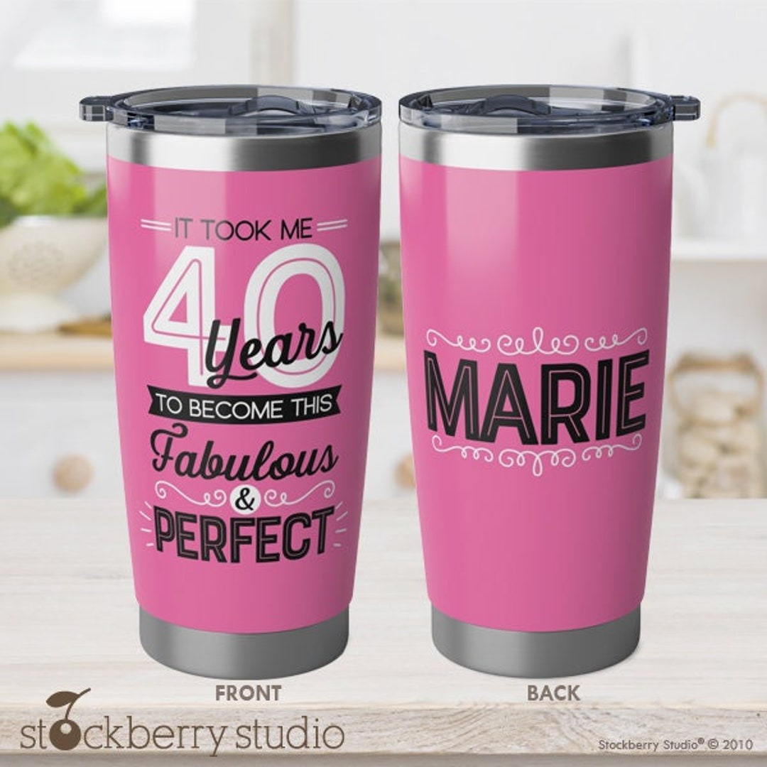40th Birthday Gift Mug 40 and Fabulous Tumbler Cup Personalized Present ...