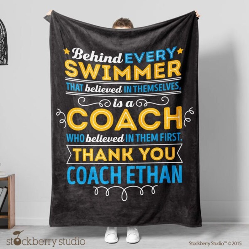 Swim Coach Thank You Blanket Personalized Swim Coach - Etsy