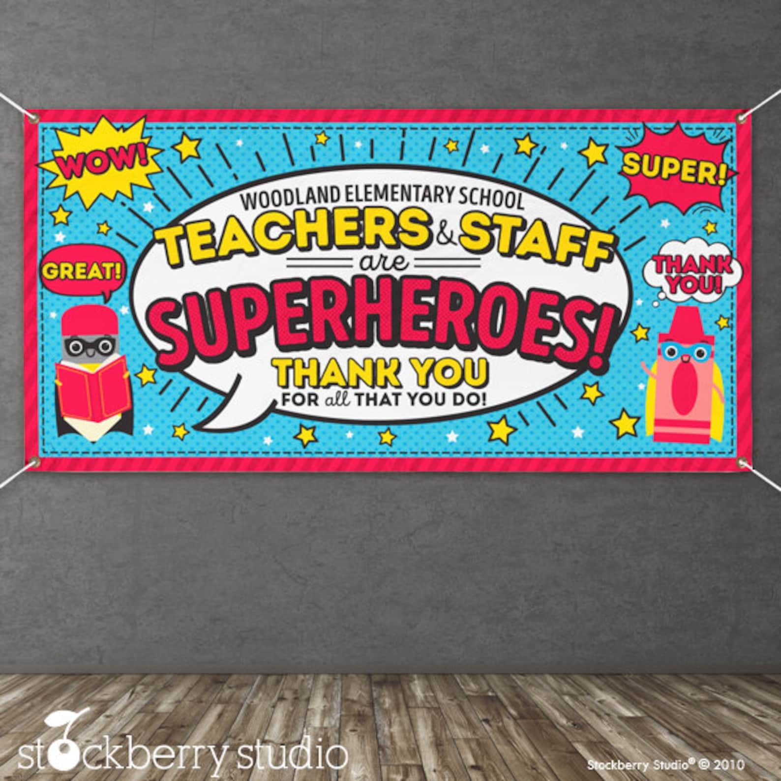 Superhero Teacher Appreciation Week Vinyl Banner Personalized Super ...