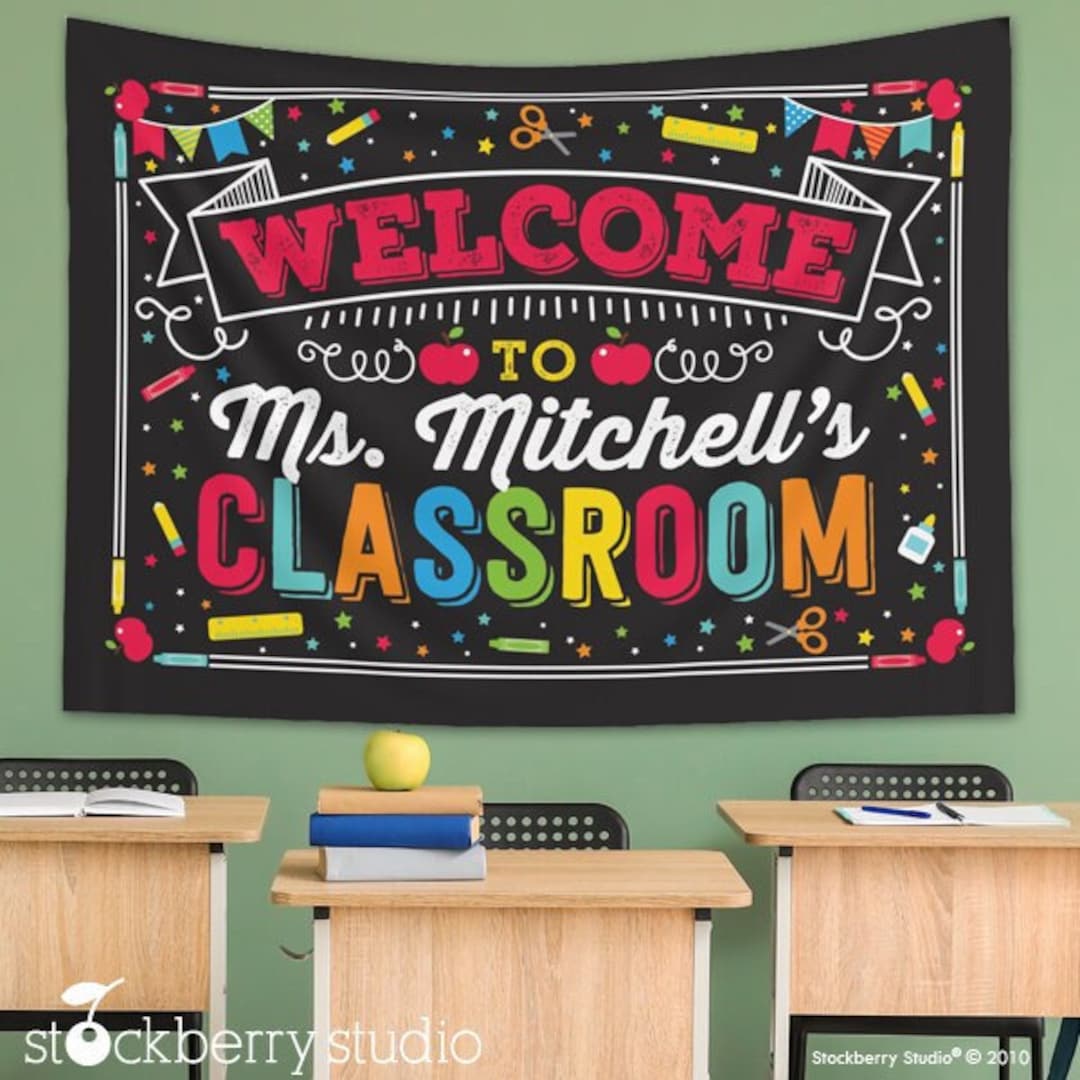 Teacher Classroom Tapestry Personalized Welcome Classroom Decor Custom ...