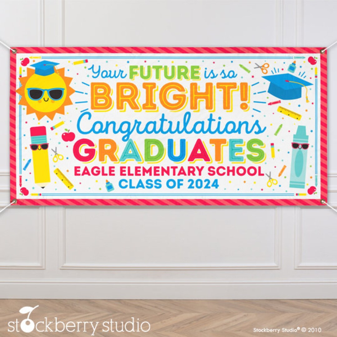 Future is so Bright Graduation Vinyl Banner Personalized Preschool Pre ...