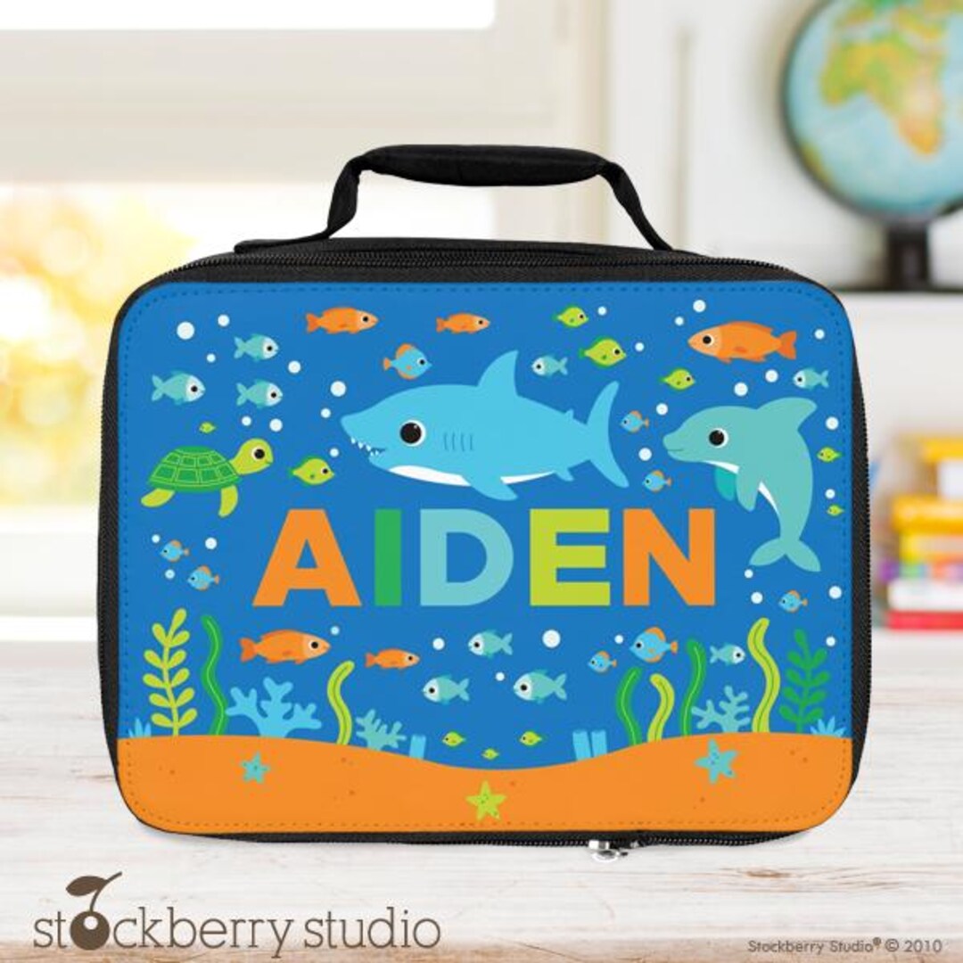 Shark Kids Lunchbox Personalized Under the Sea Lunch Bag Toddler Turtle ...