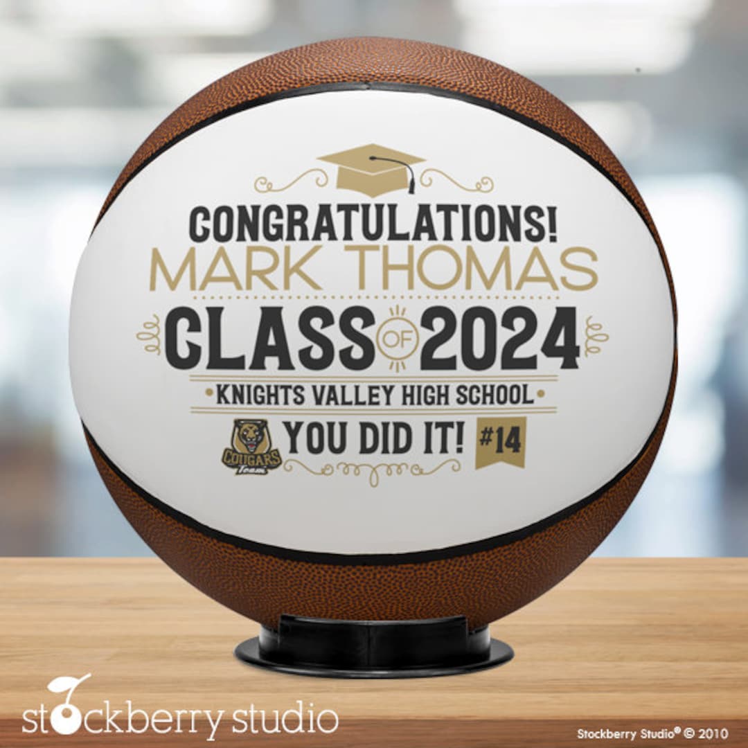 Basketball Graduation Gift for Him Her Grad Personalized With Name ...