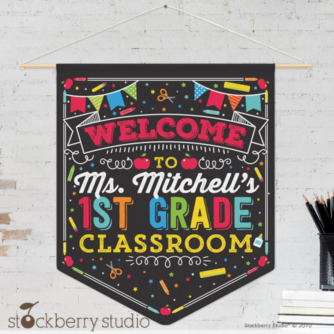 Teacher Classroom Pennant Personalized Classroom Welcome Decoration ...
