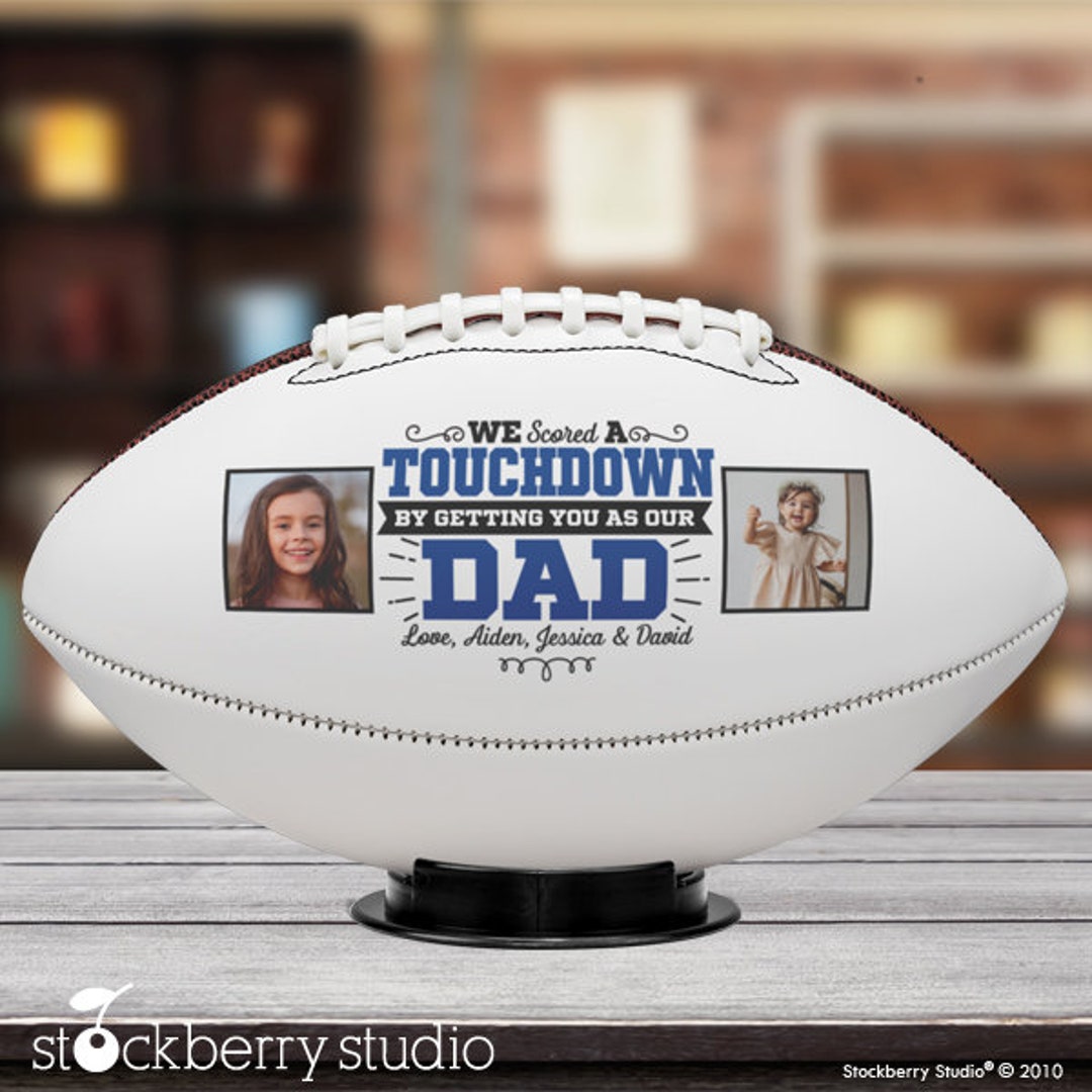 Dad Football From Daughter Son Kids Custom Personalized Gift Grandpa ...