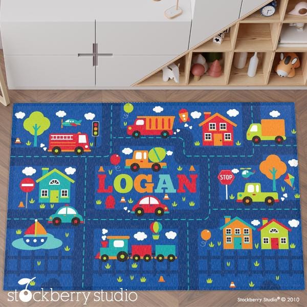 Kids Road Track Play Mat Toddler Birthday Christmas Gift Transportation ...
