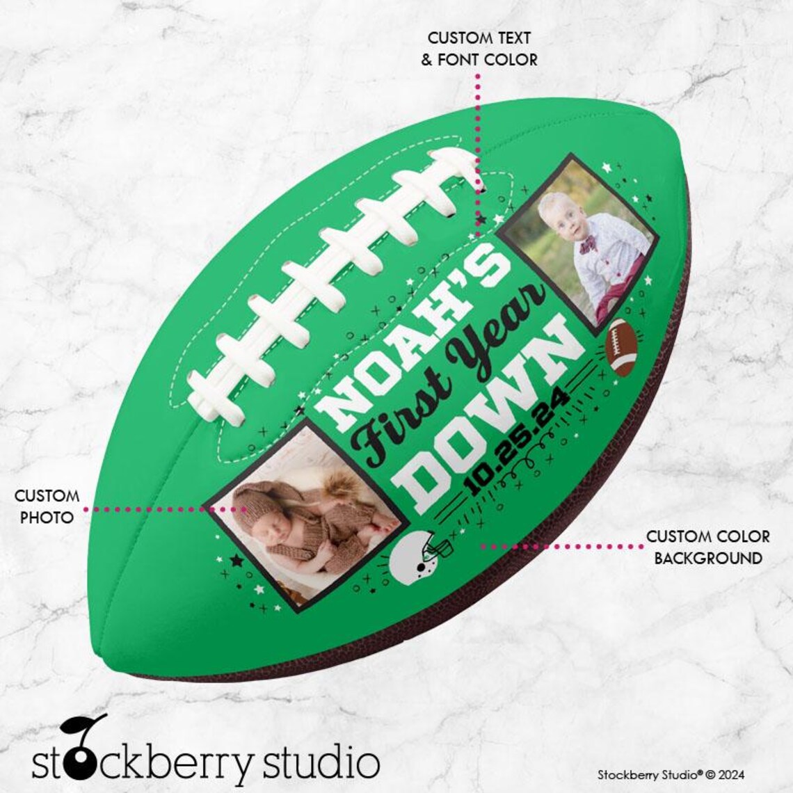 Football First Birthday Personalized Baby Name Ball Toddler Birthday ...