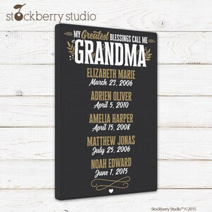 Grandma Gift Personalized Grandma Sign With Names Grandchildren Sign ...