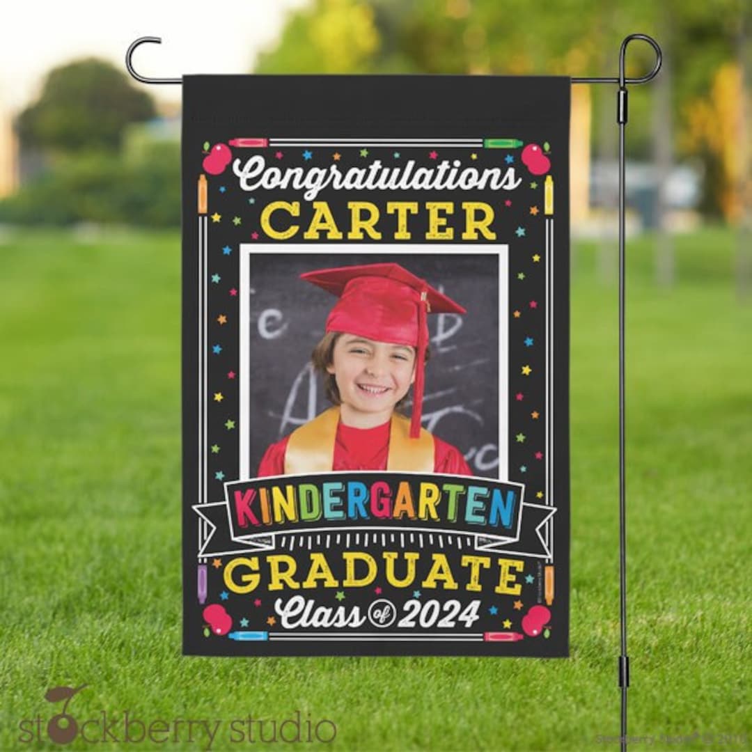 Kindergarten Graduation Photo Garden Flag Class of 2025 Preschool Prek ...