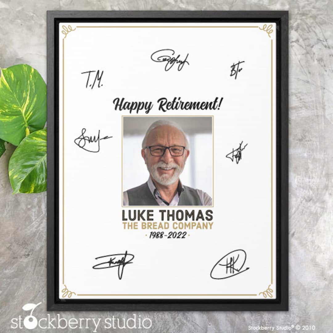 Retirement Guest Book Alternative Personalized Retiree Keepsake Canvas ...