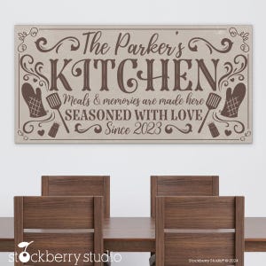 Personalized Kitchen Wall Sign Custom Farmhouse Kitchen Room Decor ...