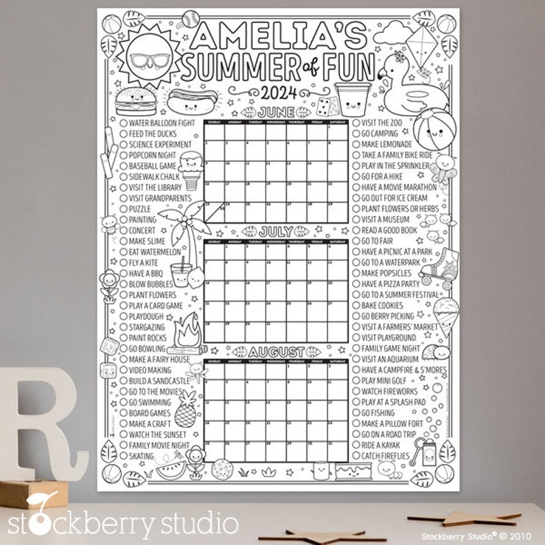 Summer Countdown Poster 2026 Print Summer Bucket List Summer Kids ...
