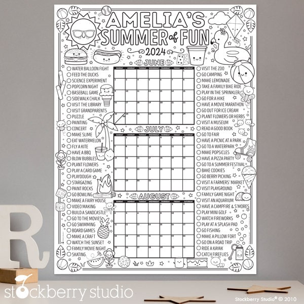 Summer Countdown Poster 2026 Print Summer Bucket List Summer Kids ...
