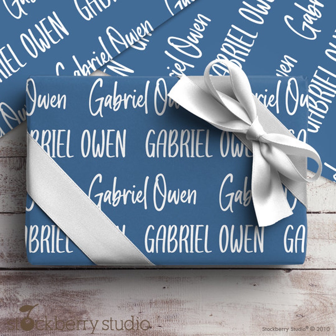Personalized Name Wrapping Paper Girl Boy Kids Birthday Wrapping Paper ...