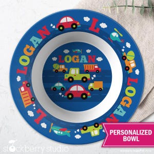 Transportation Plate Boy Personalized Gift Kids Plate Custom Vehicles ...