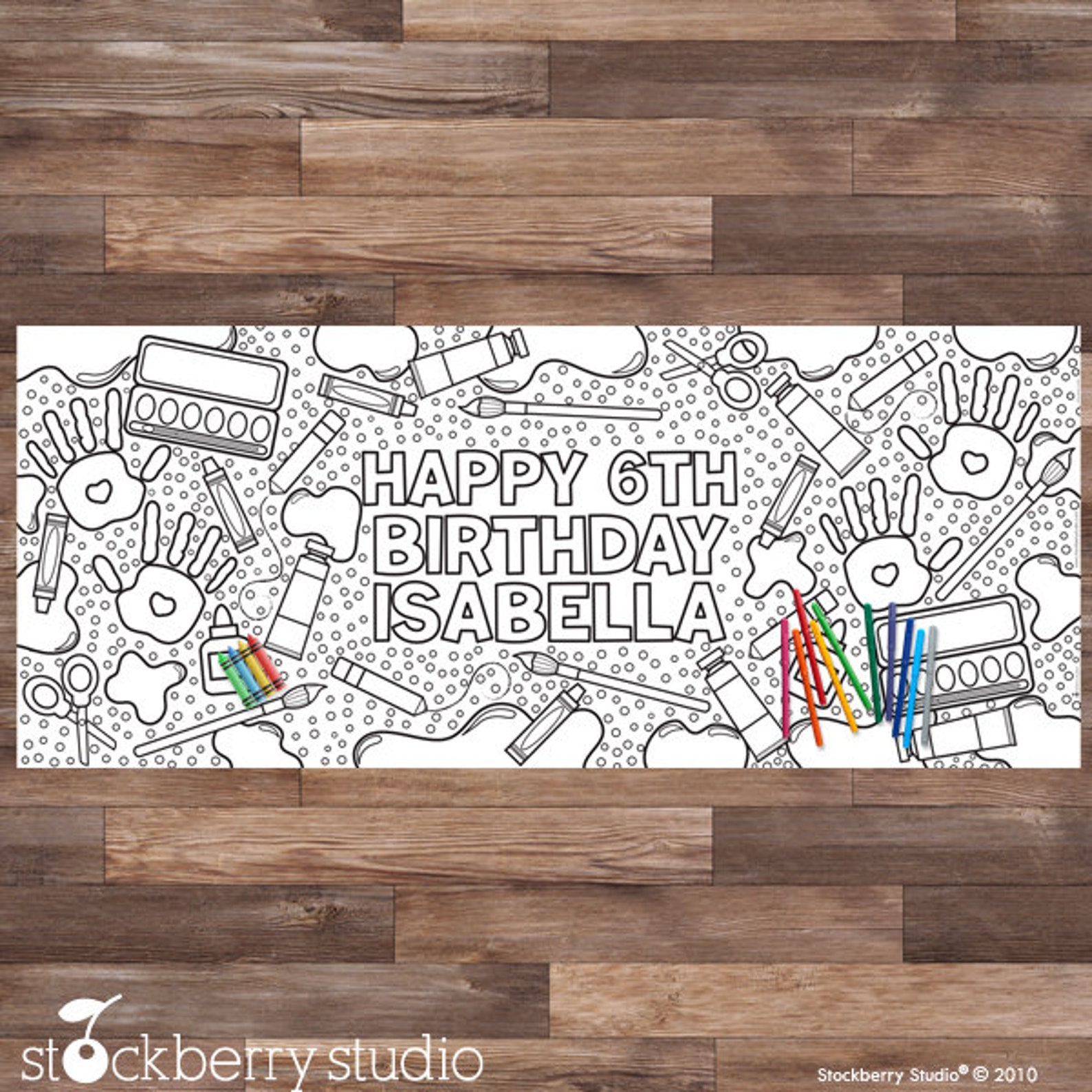 Art Party Coloring Tablecloth Paint Birthday Decoration Painting Craft ...