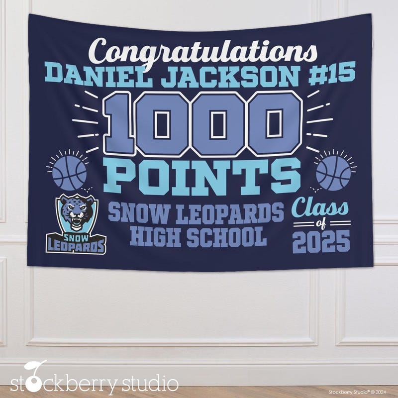 Basketball 1000 Points Banner - Etsy