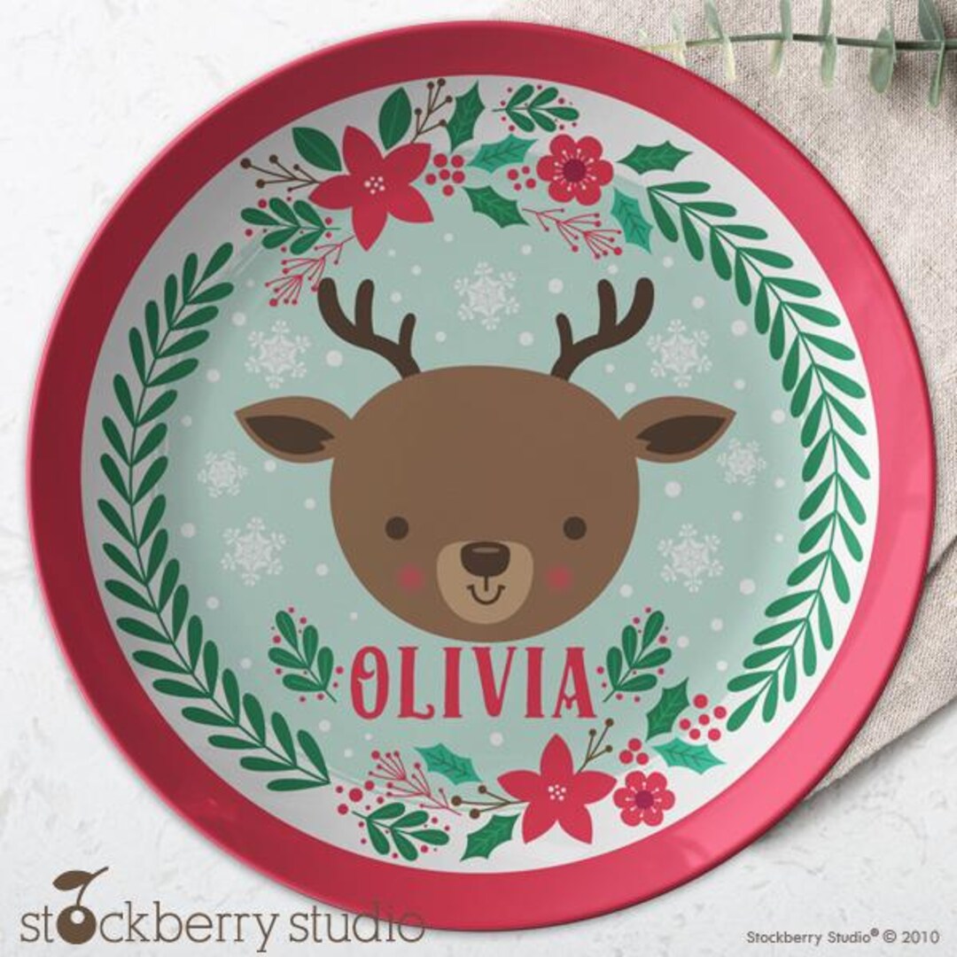 Christmas Reindeer Plate Kids Santa Plate Personalized Gift Custom ...