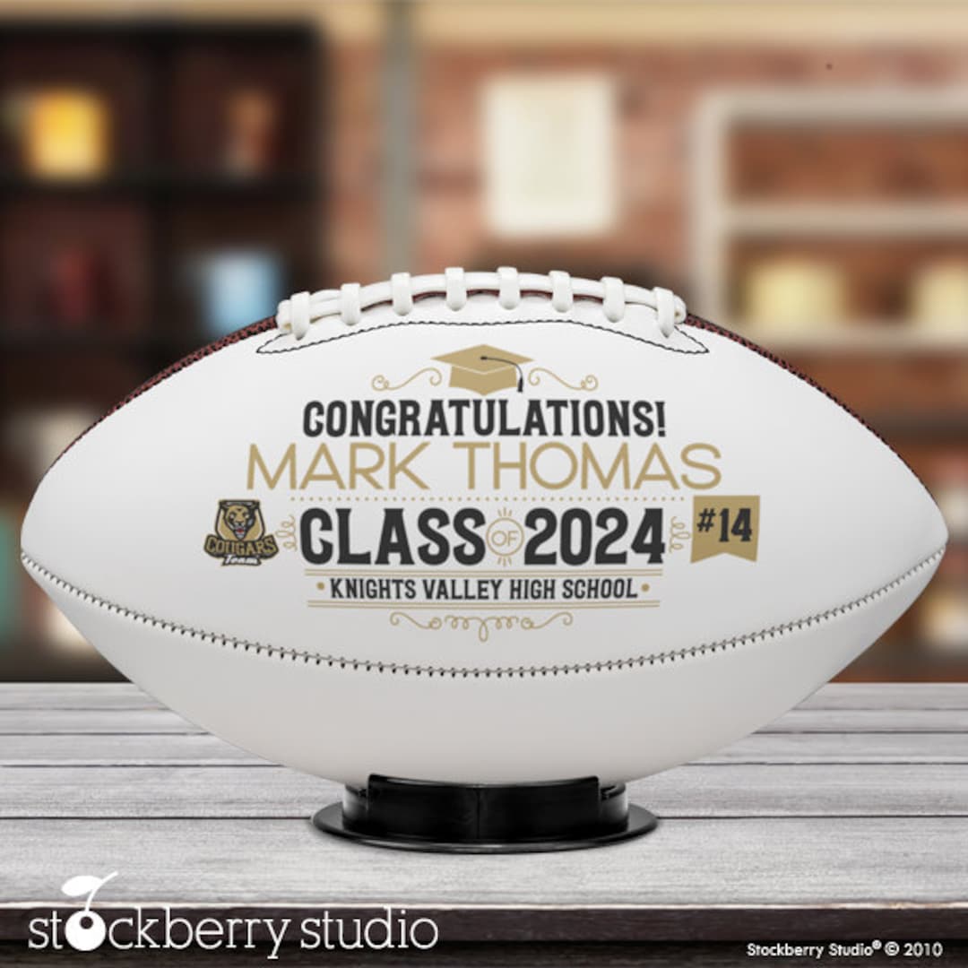 Football Graduation Gift Personalized With Name Custom High School ...