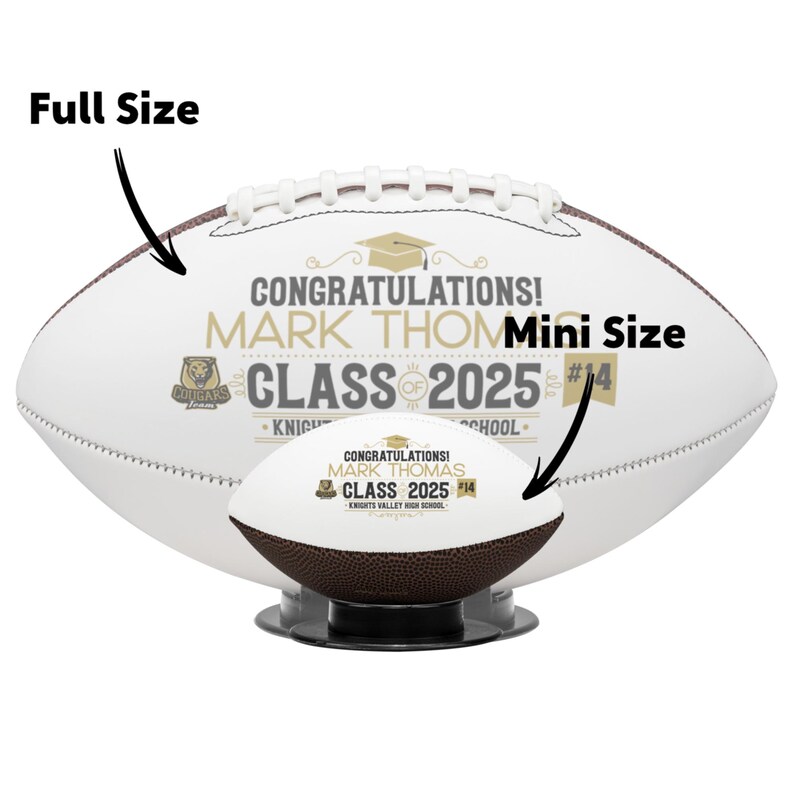 Football Graduation Gift Personalized With Name Custom High School ...