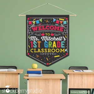 Teacher Classroom Pennant Personalized Classroom Welcome Decoration ...