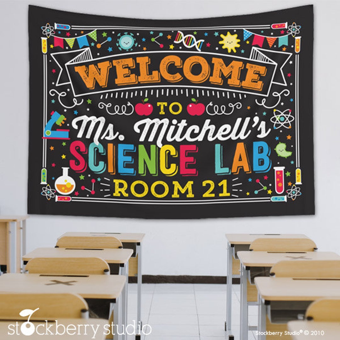 Science Classroom Tapestry Personalized Welcome Biology Teacher ...
