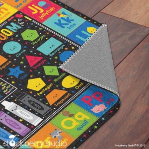 Teacher Classroom Rug Kids Shapes Numbers ABC Color Playroom Area Rug ...