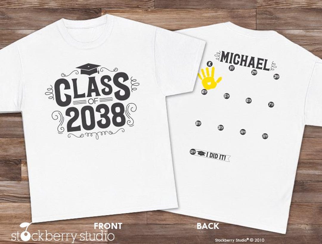 Class of 2038 Handprint Shirt Kindergarten Graduation Tshirt Grow With ...