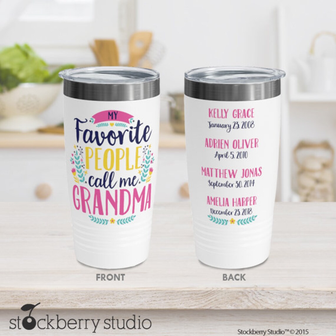 Grandma Tumbler Cup Personalized Grandma Gift With Grandkids - Etsy