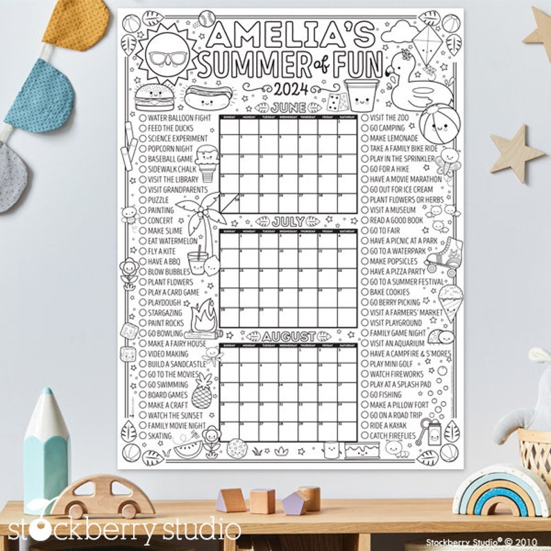 Summer Countdown Poster 2025 Print Summer Bucket List Summer Kids ...