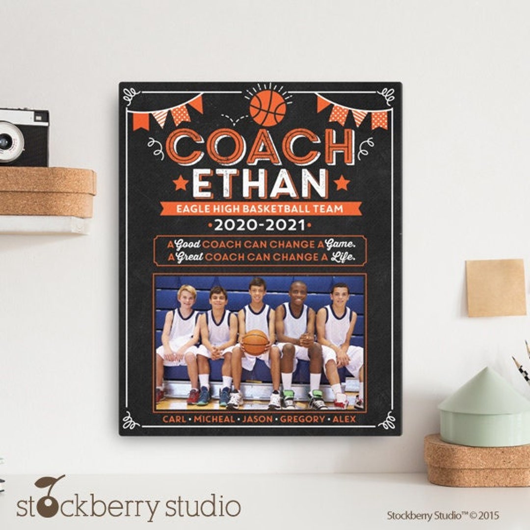 Basketball Coach Appreciation Gift Personalized Basketball Coach Award ...