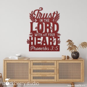 Christian Wall Art Proverbs 3:5 Trust in the Lord Metal Sign Bible ...