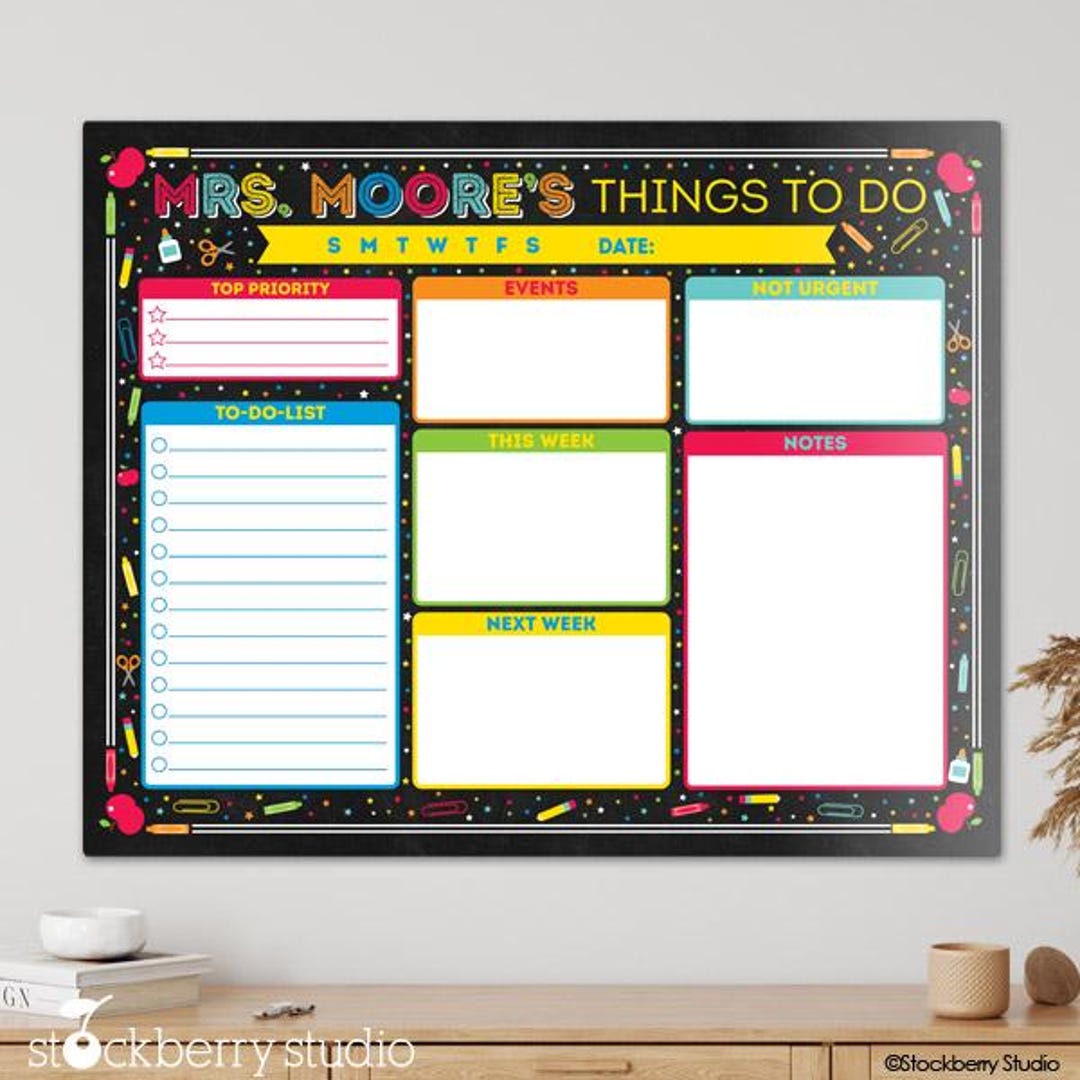 Teacher Things to Do Acrylic Dry Erase Board Personalized Classroom ...