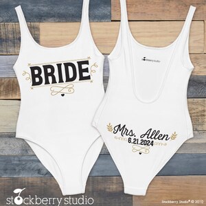 Bride One Piece Swimsuit Personalized Bridal Bathing Suit Bride to Be ...