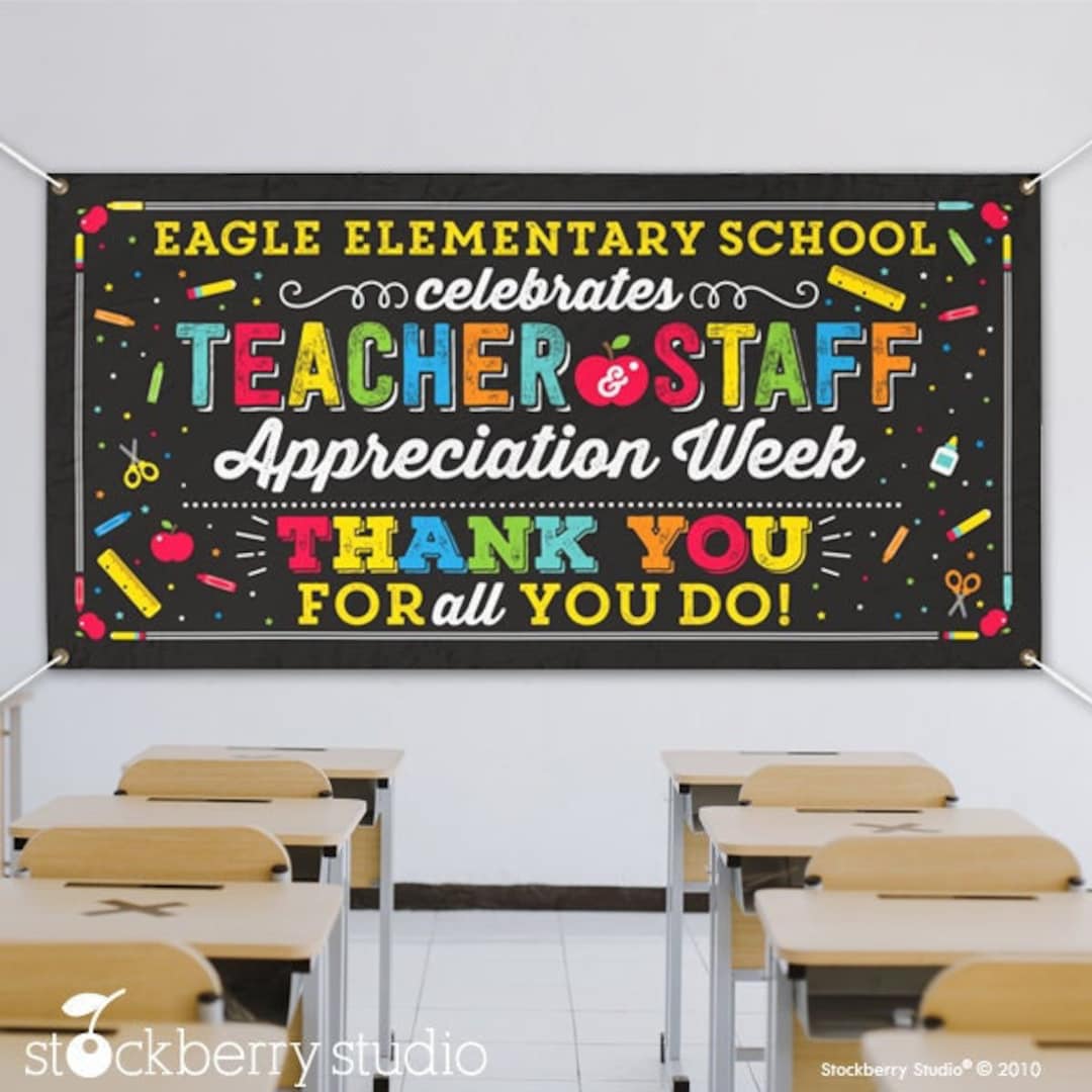 Teacher Appreciation Week Vinyl Banner Personalized Teachers and Staff ...