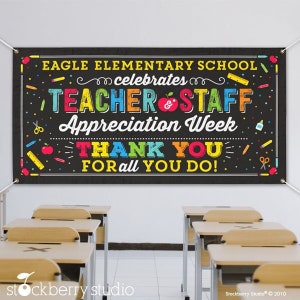 Teacher Appreciation Week Vinyl Banner Personalized Teachers and Staff ...