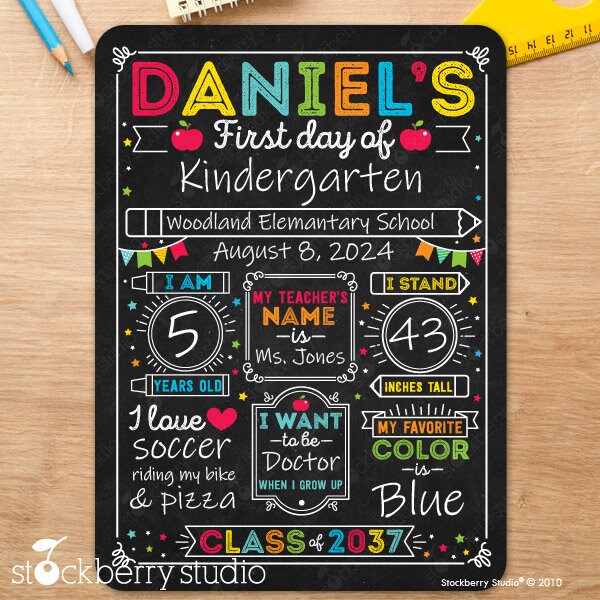 First Day Chalkboard - Etsy