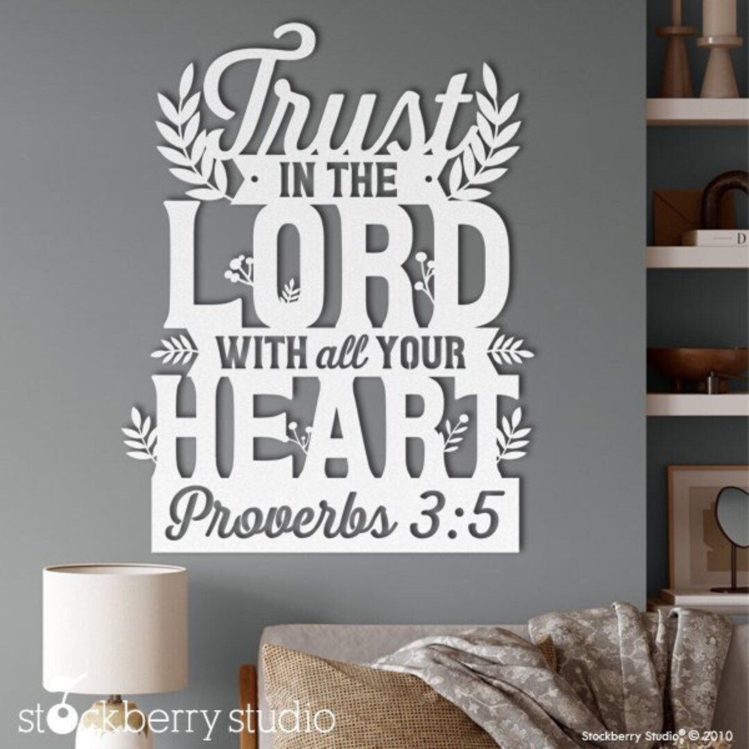 Christian Wall Art Proverbs 3:5 Trust in the Lord Metal Sign Bible ...