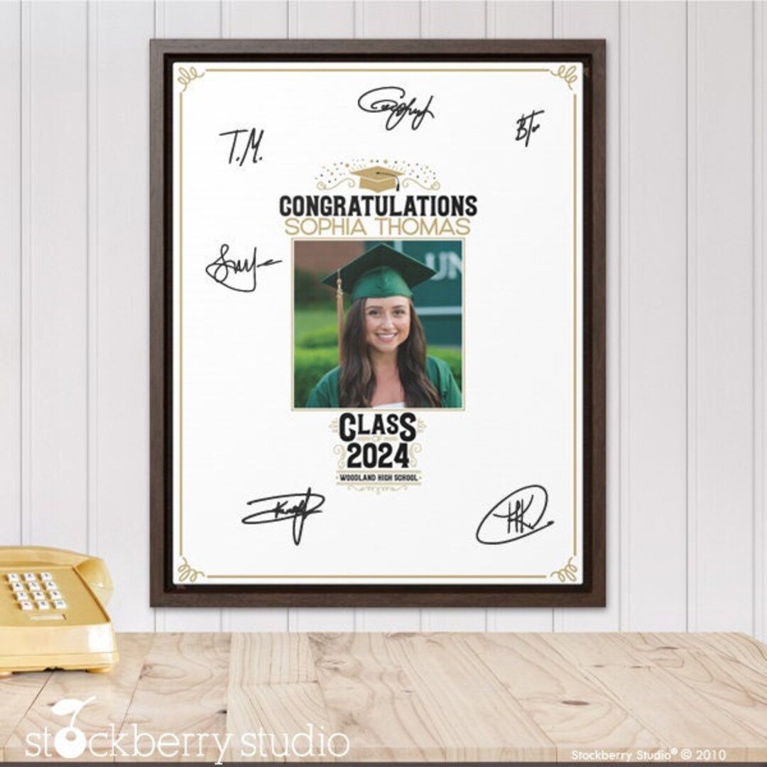 Graduation Guest Book Alternative Personalized Class of 2025 Canvas ...