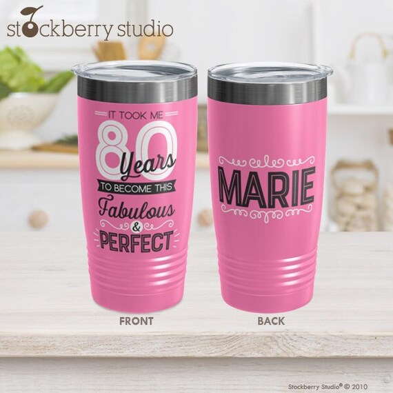 80th Birthday Gift 80 and Fabulous Insulated Tumbler Cup Personalized ...