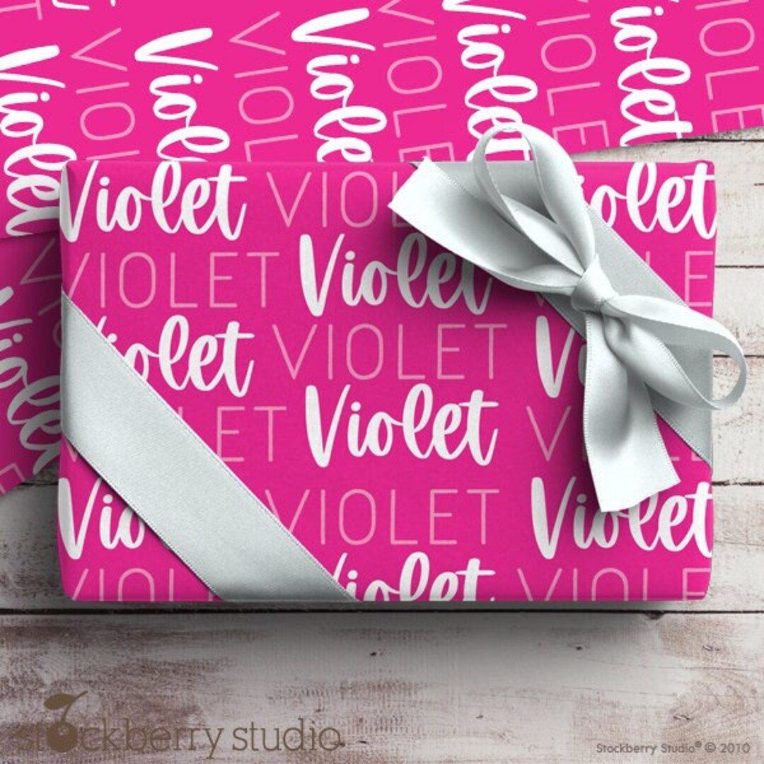 Name Wrapping Paper Personalized Custom Girl Kids Birthday Wrapping ...