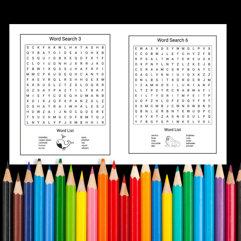 Kids Word Search Sheets, 50 Word Searching Sheets, Educational ...